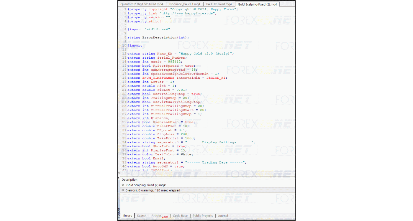 GOLD SCALP v2.0 (Source Code MQ4)