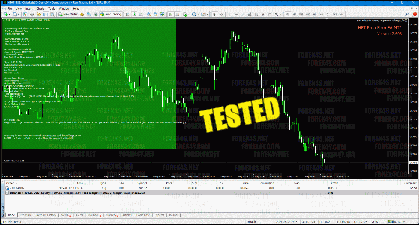 HFT PROP FIRM EA MT4 v2.606