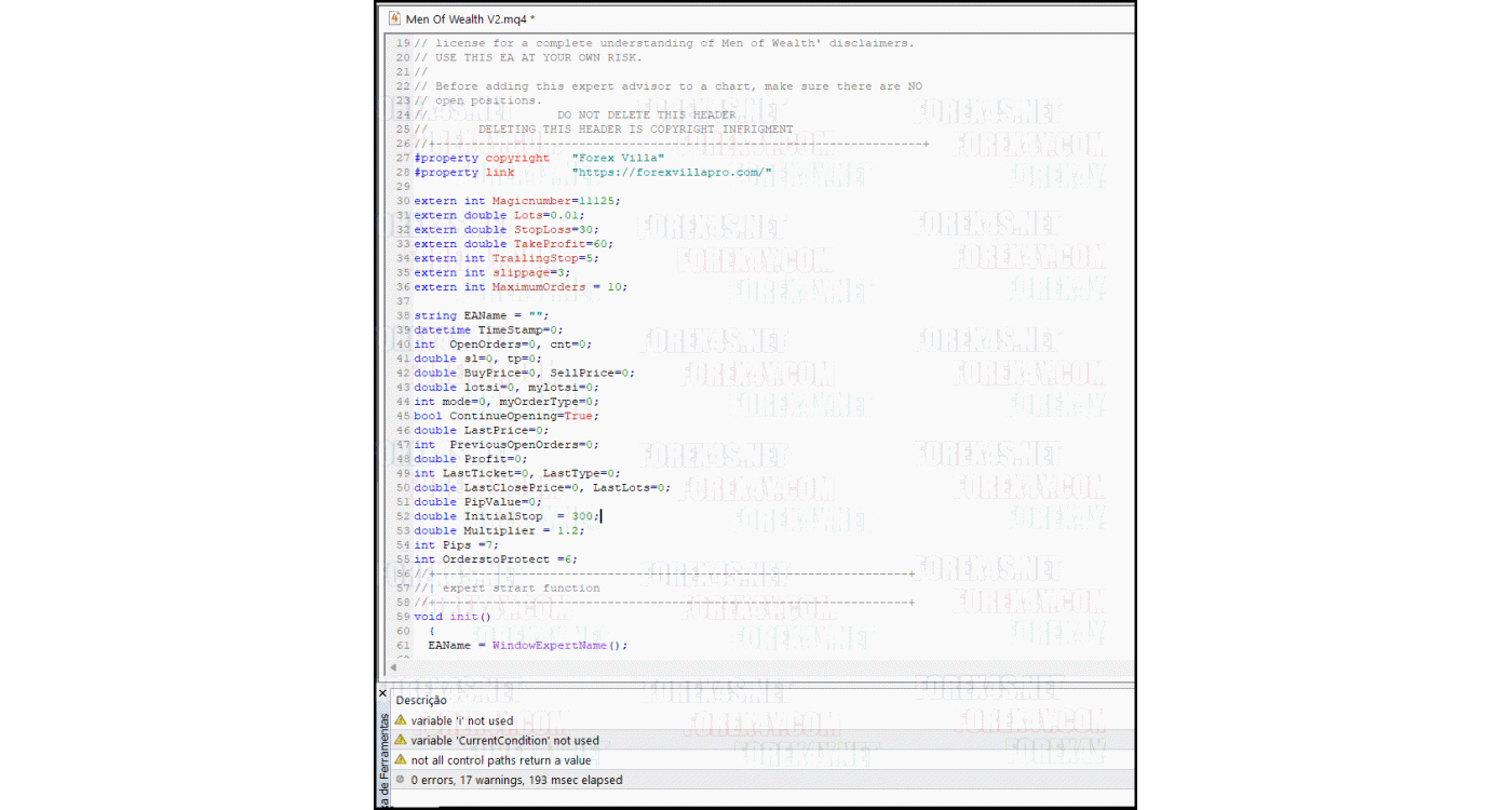MEN OF WEALTH v2 (Source Code MQ4)