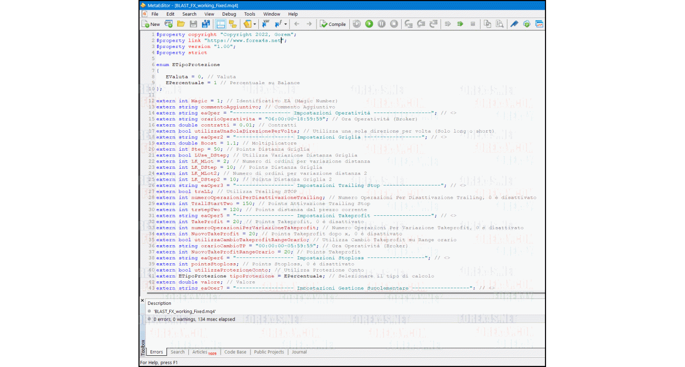 BLAST FX v1.0 (Source Code MQ4)