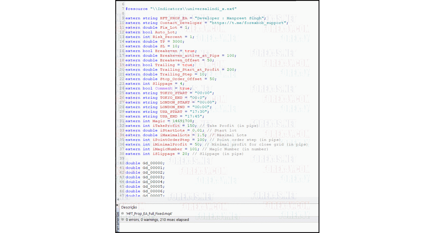 HFT PROP EA FULL (Source Code MQ4)