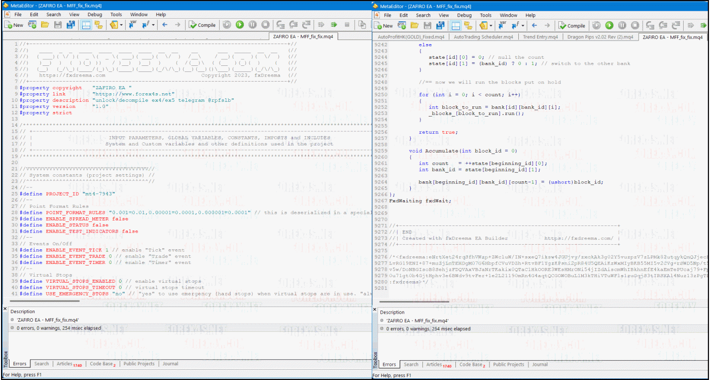 ZAFIRO EA MFF v1.0 (Source Code MQ4)