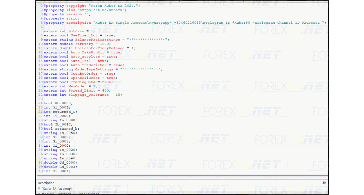 FOREX XUBER EA 2024 (Source Code MQ4)